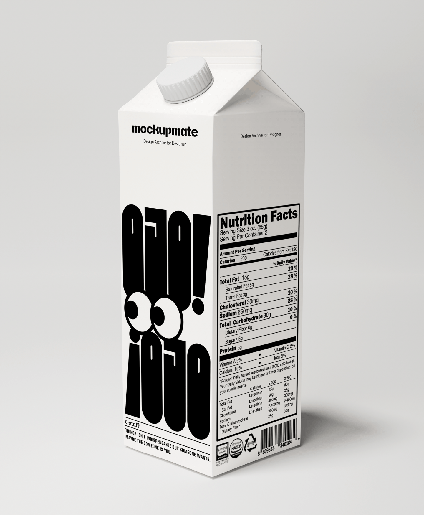 (FREE MOCKUP) Steel Case Milk Carton Package – Functionable Design